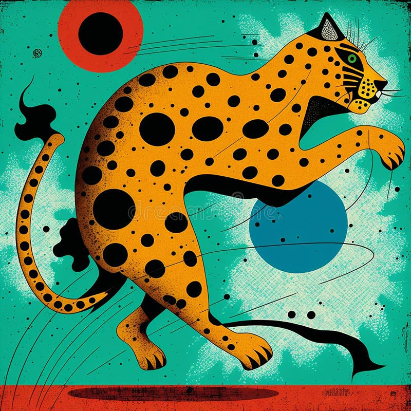 Surreal Art Leopard stock illustration. Illustration of digital - 268875380