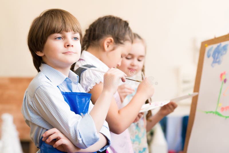 Drawing lesson stock image. Image of brush, development - 30740523