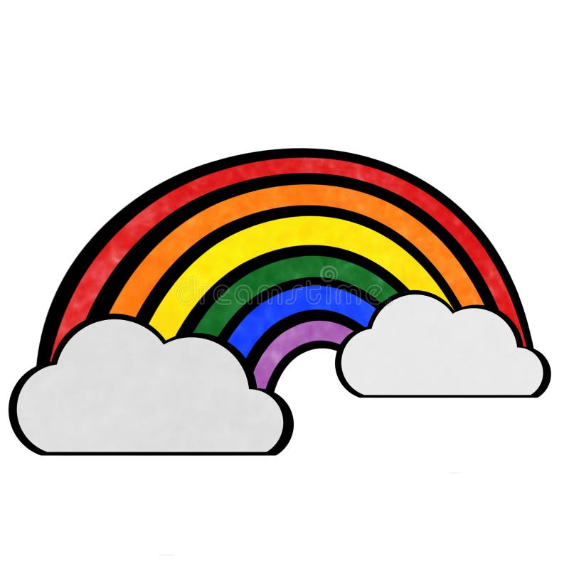 Drawing of LGBT Rainbow Colors with Clouds Stock Illustration ...