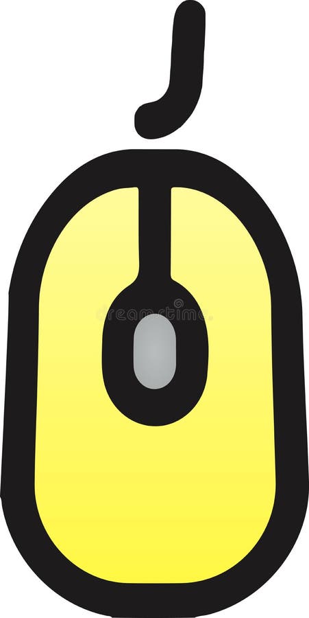 The Drawing of a Light Yellow Computer Mouse, a Small Hardware Input ...