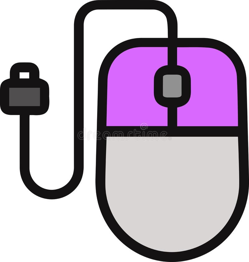 The Drawing of a Lilac Computer Mouse, a Small Hardware Input Device ...