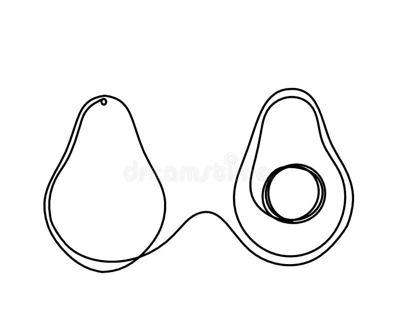 Avocado Line Drawing Stock Illustrations – 2,573 Avocado Line Drawing ...