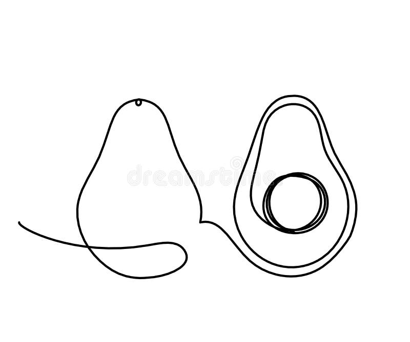 Avocado Line Drawing Stock Illustrations – 2,573 Avocado Line Drawing ...