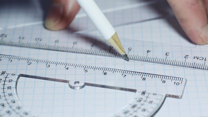 Drawing a Line with a Pencil in a Notebook, Engineering Work, Drawing ...