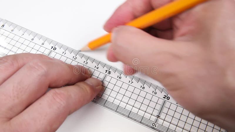 Drawing a Line with a Ruler and Pencil Stock Footage - Video of ...