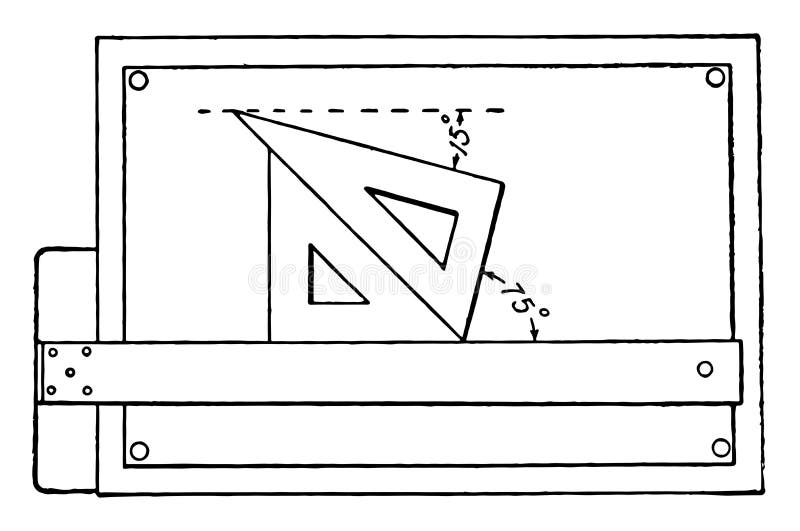 Drawing Lines at an Angle 15 and 75, Pair of Set Squares, Vintage ...