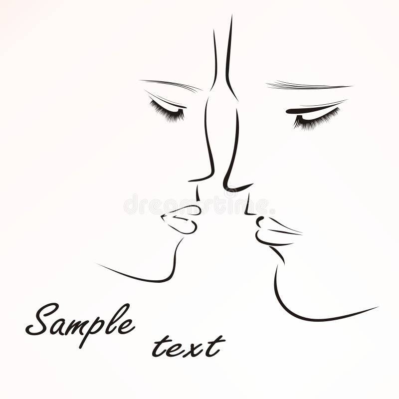 Drawing in lines.kiss stock vector. Illustration of expression - 16350990