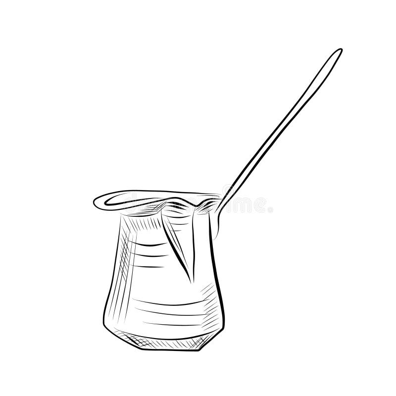 Drawing Lines. Line Art Coffee Filter Turkish Coffee. Vector ...