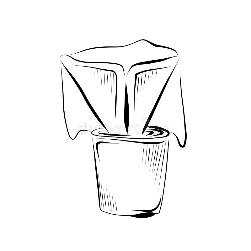 Drawing Lines. Line Art Coffee Filter Stock Vector - Illustration of ...