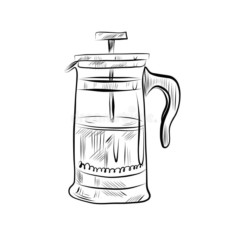 Drawing Lines. Line Art Coffee Filter Stock Illustration - Illustration ...