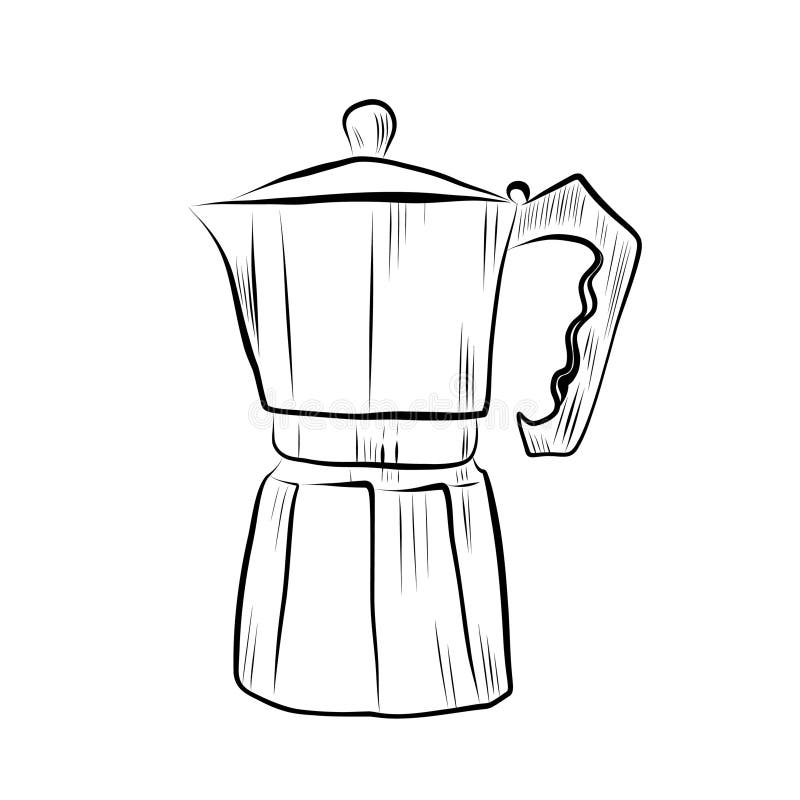 Coffee Filter Drawing Coffee Maker Stainless Steel Glass Cafetiere