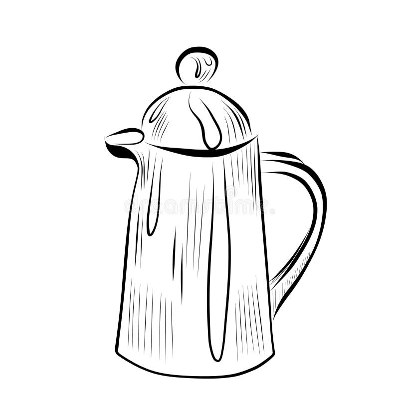 Drawing Lines. Line Art Coffee Filter Stock Vector - Illustration of ...