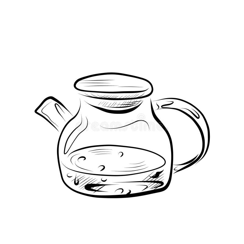 Drawing Lines. Line Art Coffee Tee Filter Stock Vector - Illustration ...