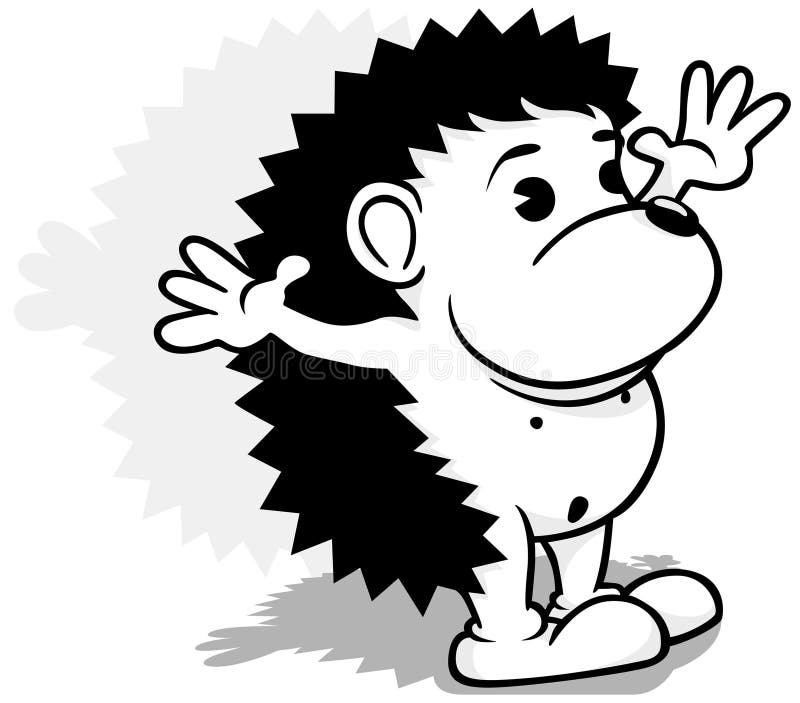 Drawing of a Little Boy Playing a Game on a Blind Man S Buff Stock ...