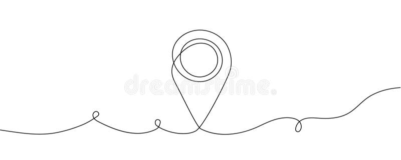 Drawing the Location Icon with a Single Line. Continuous Line Drawing ...
