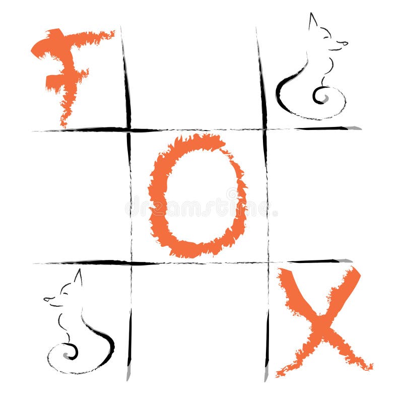 Drawing logo with text fox stock illustration. Illustration of table ...