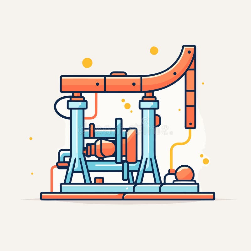 Vector of a Machine with Orange Pipes in a Modern Industrial Setting ...