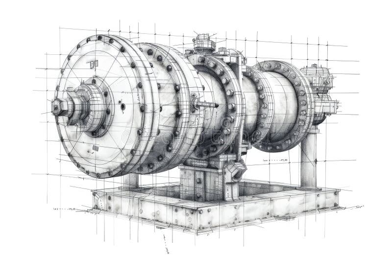 A Drawing of a Machine on a Table. Suitable for Industrial Design ...