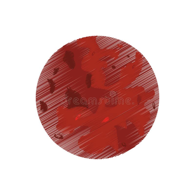 Drawing Mars Planet Red Space Stock Illustration - Illustration of ...