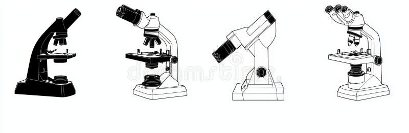 Drawing of a Microscope Made by Hand Stock Image - Image of generated ...