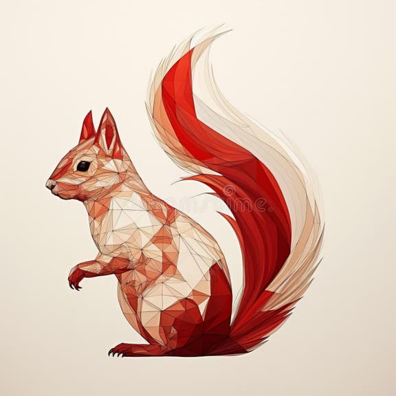 Drawing a Minimalist Red Squirrel with Simple Strokes Tutorial Stock ...