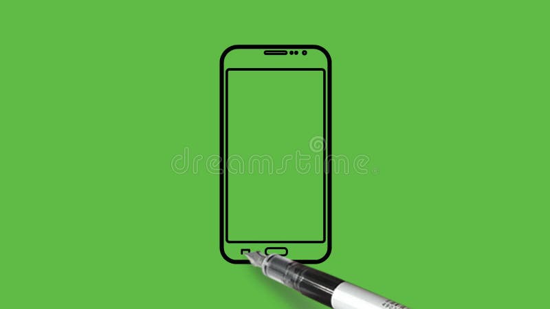 Drawing a Mobile with Black,grey and Blue Colour Combination on ...