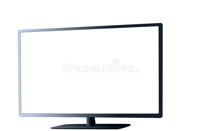 Drawing Model LED TV on White Background. Stock Illustration ...