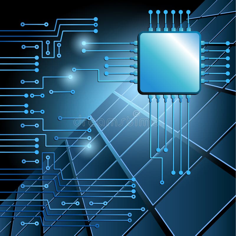 Drawing Modern Electronic Circuit Stock Vector - Illustration of ...