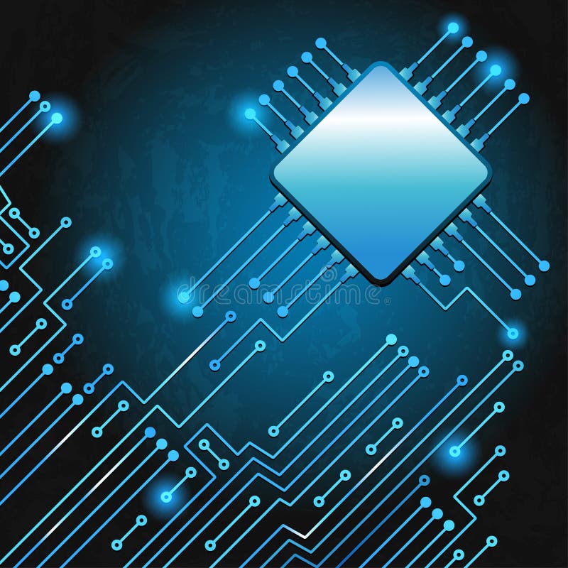 Drawing Modern Electronic Circuit Stock Vector - Illustration of ...