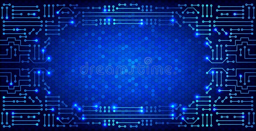 Drawing Modern Electronic Circuit on Cells Pattern Stock Vector ...