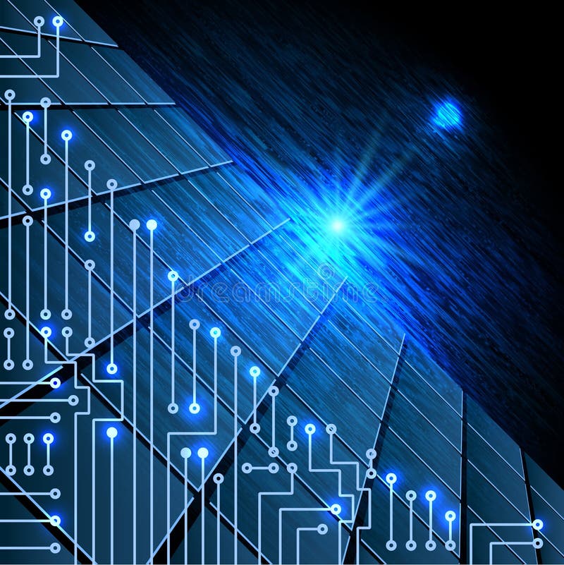 Drawing Modern Electronic Circuit on Cells Pattern Stock Illustration ...