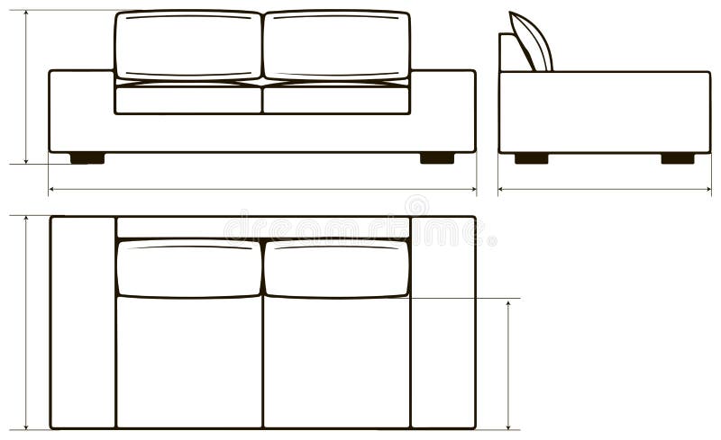 Drawing of modern sofas stock vector. Illustration of base - 50405434