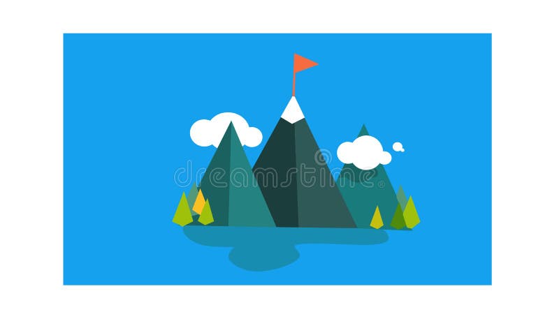 Drawing of Mountain Flat Design Stock Illustration - Illustration of ...