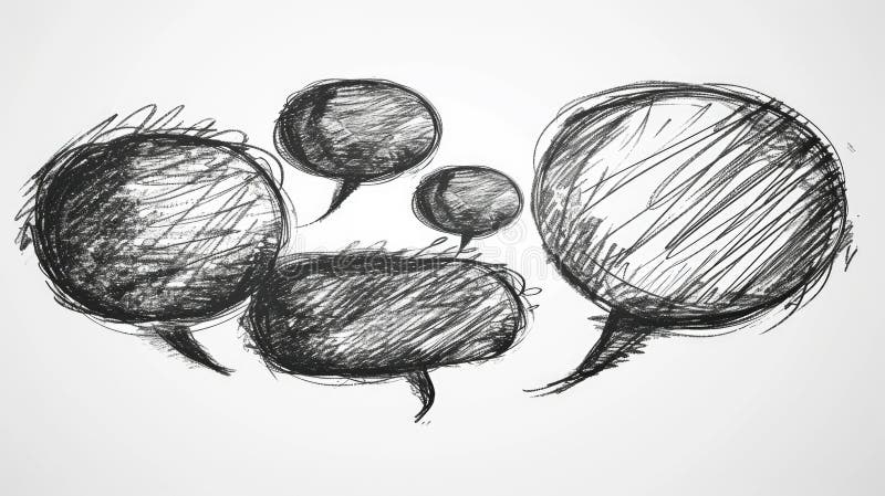 A Drawing of Multiple Speech Bubbles. Can Be Used for Communication ...