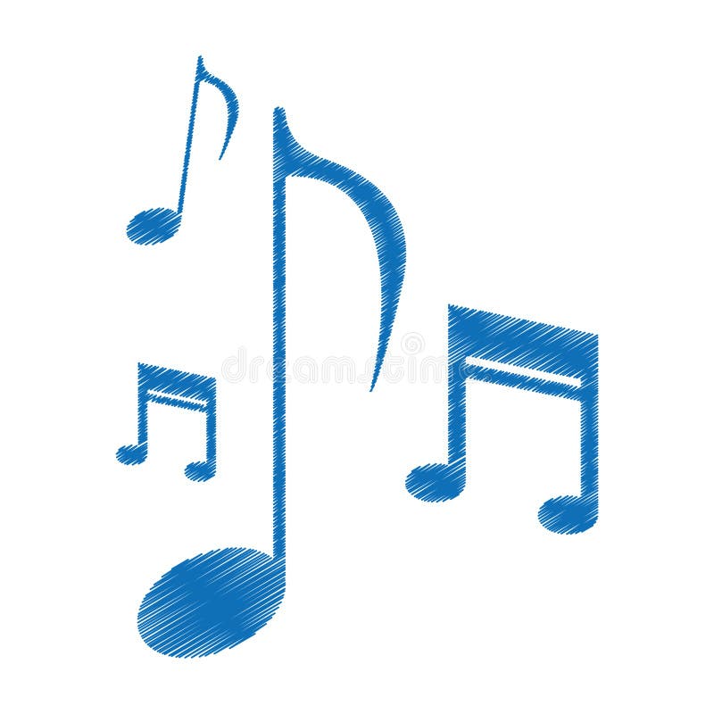 Drawing Music Note Sound Melody Symbol Stock Vector - Illustration of ...