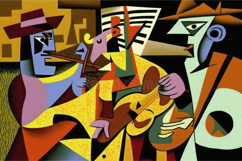 Drawing of a Musical Orchestra, Picasso Style. Created with Generative ...