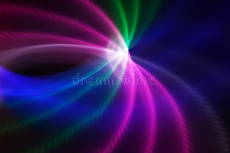 Drawing of a Neon Line. Abstract Lines Isolated on a Black Background ...