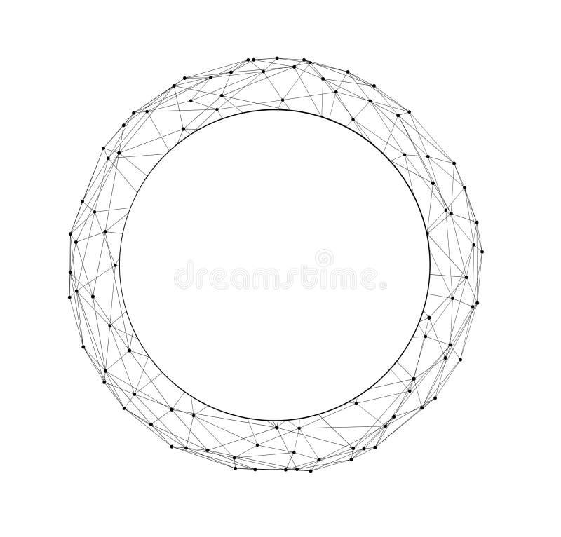 Drawing of Network and Connection Technology Concept in Circle Stock ...