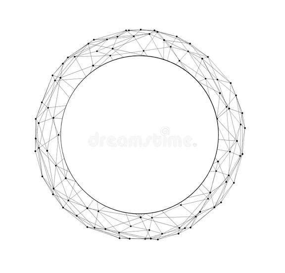 Drawing of Network and Connection Technology Concept in Circle Stock ...