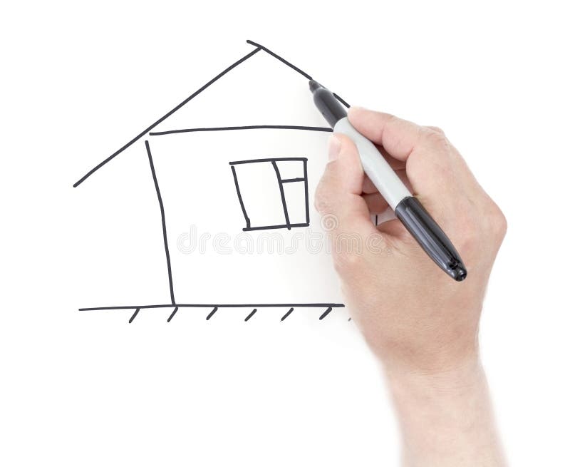 Drawing new home. stock photo. Image of caucasian, human - 31027170
