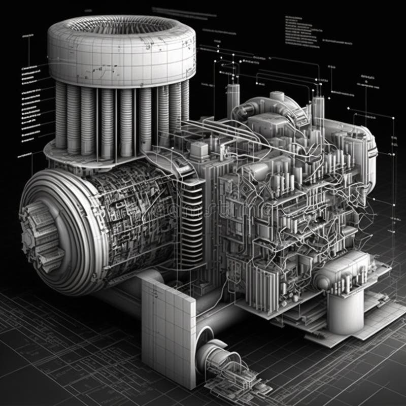 Drawing of a Nuclear Reactor Diagram of a Thermonuclear Generator Stock ...