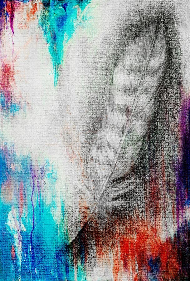 Drawing on Old Paper, Sketch Quill Pen. Stock Illustration ...