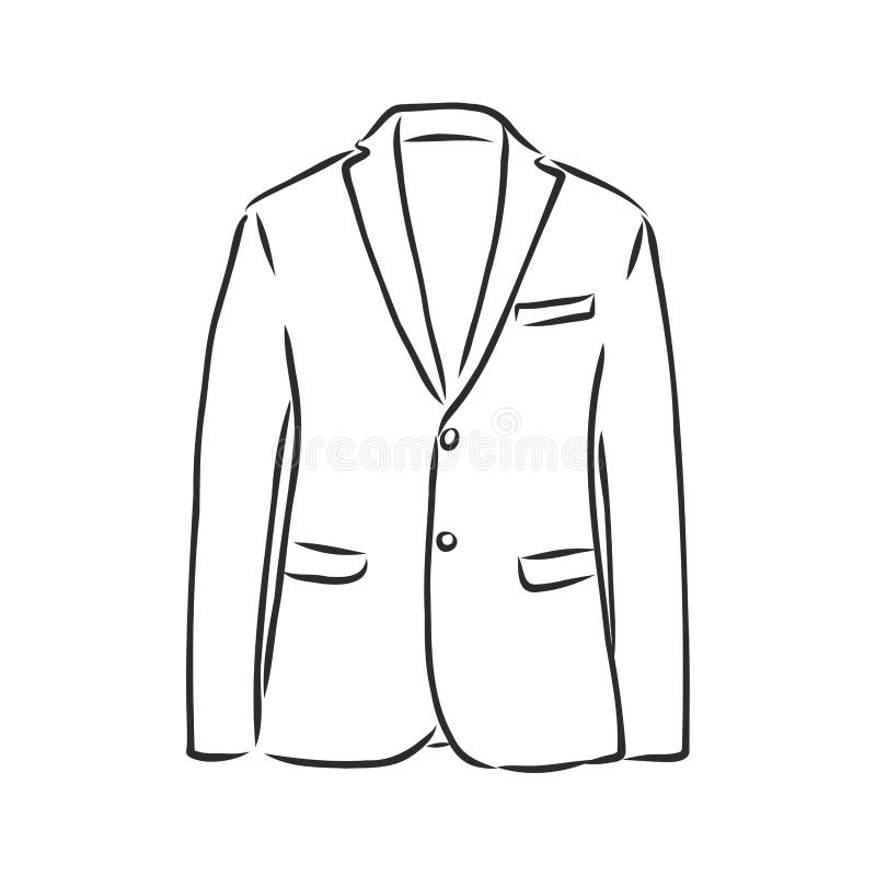 Drawing One Continuous Line. Men`s Jacket. Linear Style, Men`s Blazer ...