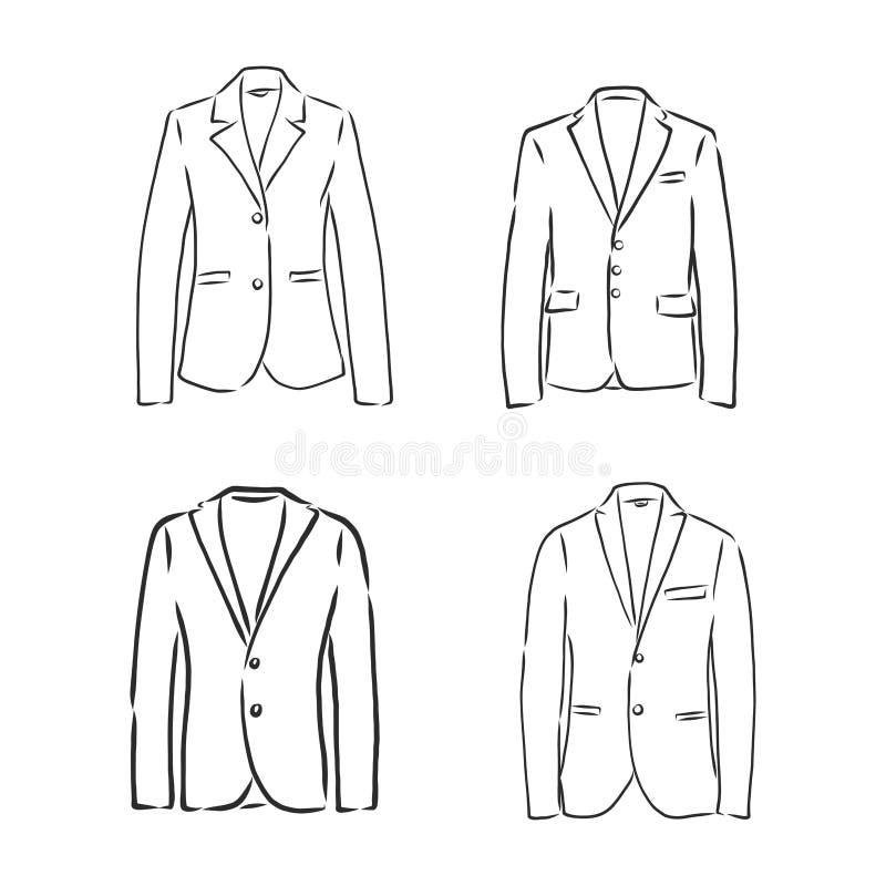 Drawing One Continuous Line. Men`s Jacket. Linear Style, Suit Jacket ...