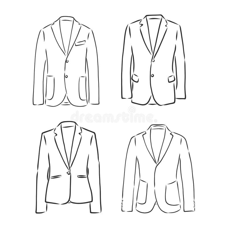Drawing One Continuous Line. Men`s Jacket. Linear Style, Suit Jacket ...