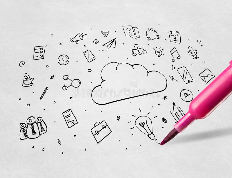 Drawing Online Task Management Concept Stock Photo - Image of mobile ...