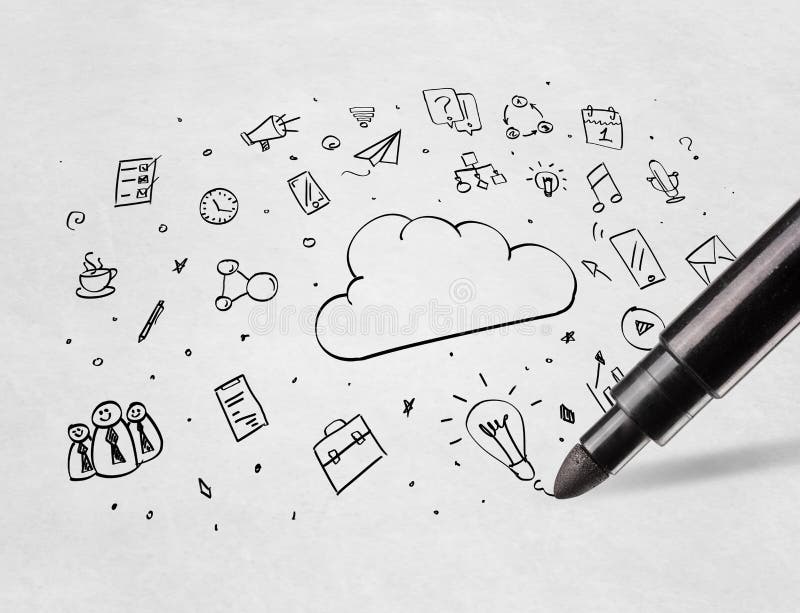 Drawing Online Task Management Concept Stock Image - Image of mobile ...