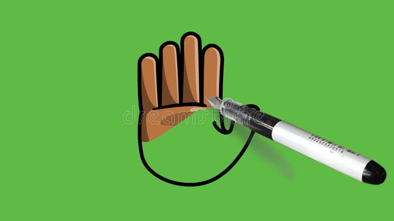 Drawing Hand Shake in Black, Brown, Light Brown, Grey and Light Grey ...