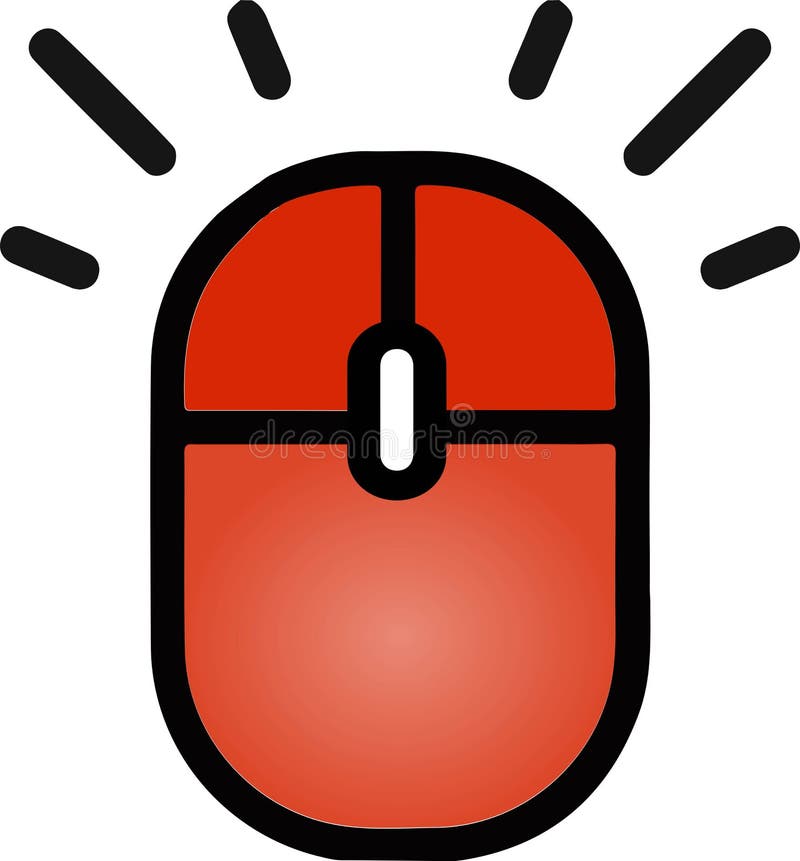 The Drawing of a Orange Computer Mouse, a Hardware Input Device Used by ...