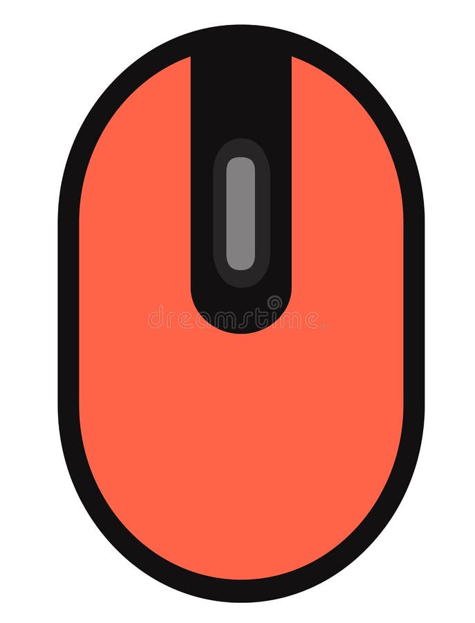 The Drawing of a Orange Computer Mouse, a Small Hardware Input Device ...